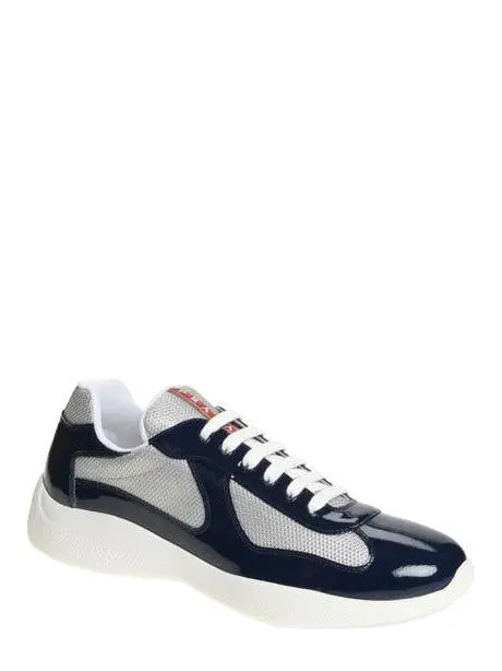 Prada America's Cup Vernice Sneakers - Royal/ Argento