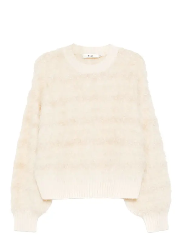 B+AB Textured Crew-neck Jumper - Neutrals