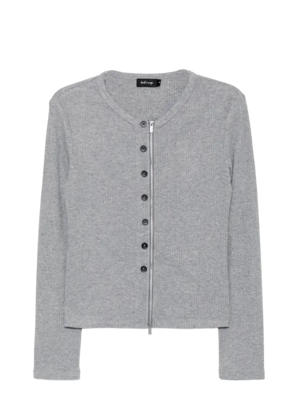 TOUT A COUP Zip-up Top - Grey