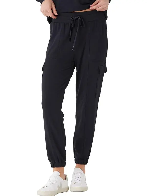 THREADS 4 THOUGHT Margot Modal Terry Cargo Jogger - Black