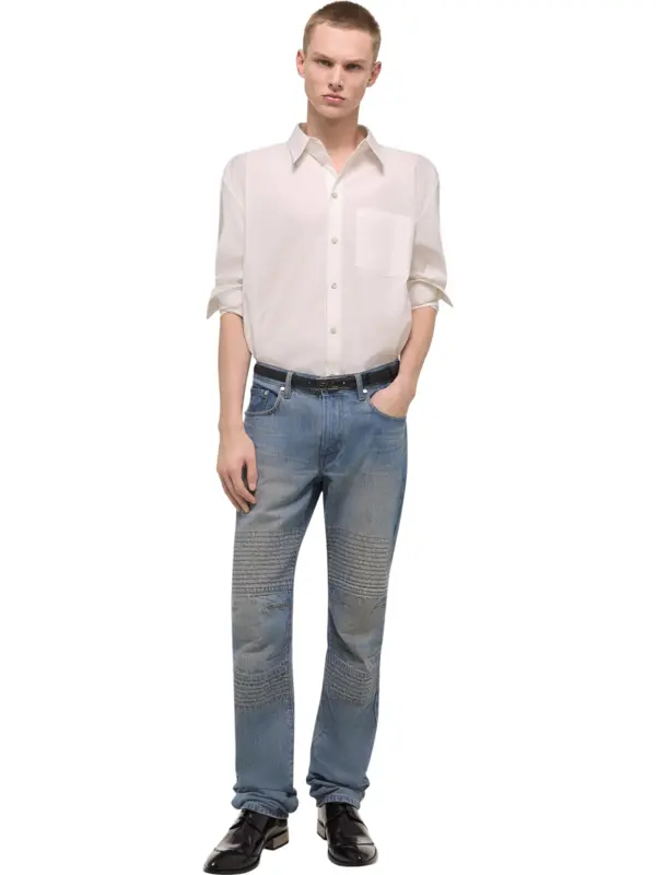 Helmut Lang Moto Worker Denim Jeans - Tinted Mid
