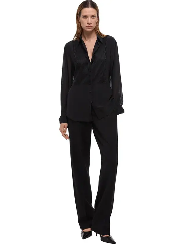 Helmut Lang Relaxed Lace Shirt - Black