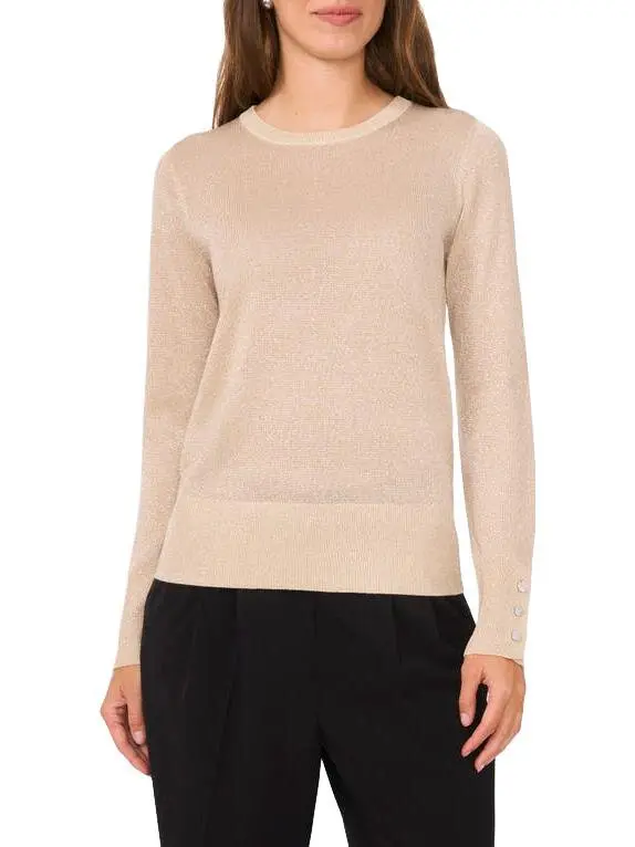 Halogen Rhinestone Button Sweater - Pearl Ivory