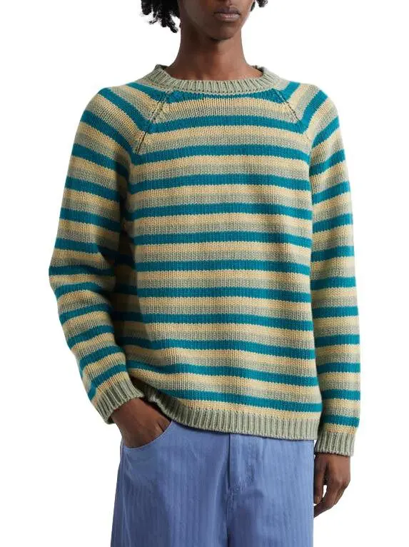 BODE Mossy Glen Wool Crewneck Sweater - Green Multi