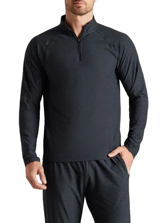 RHONE Atmosphere Midweight Quarter Zip Pullover - True Black