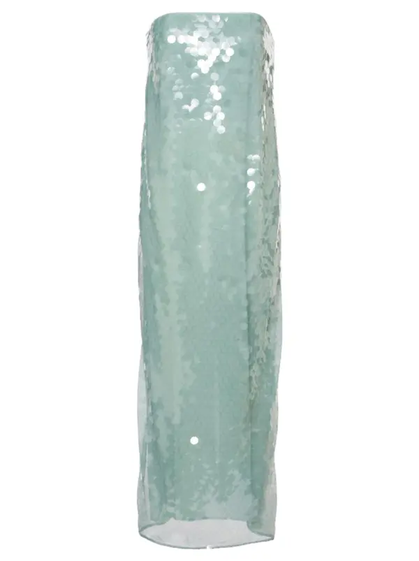 Staud Casey Strapless Maxi Dress - Blue