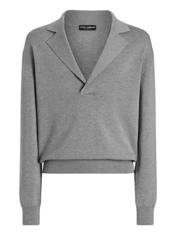 Dolce & Gabbana Notch-collar Jumper - Grey