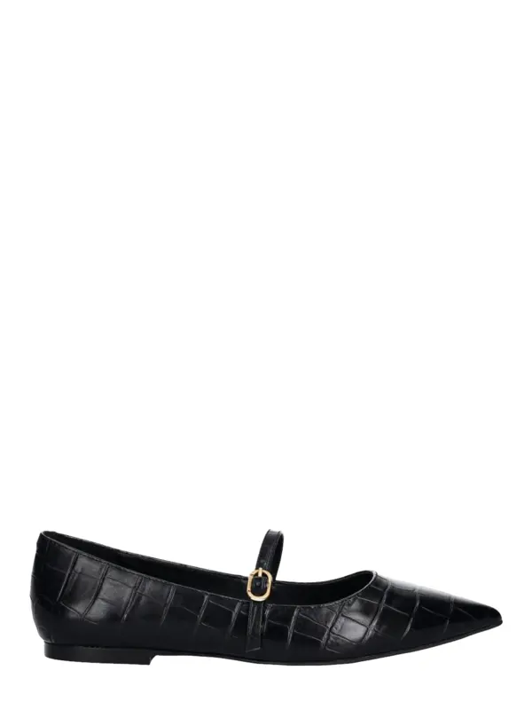 TWINSET Crocodile-effect Ballet Flats - Black