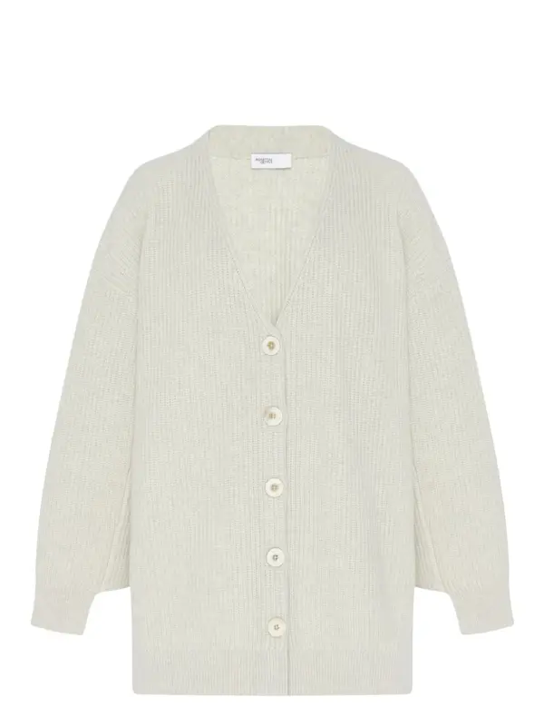 Rosetta Getty Ribbed Panelled Cardigan - Neutrals
