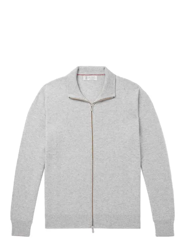 Brunello Cucinelli Cashmere Zip-up Sweater - Gray