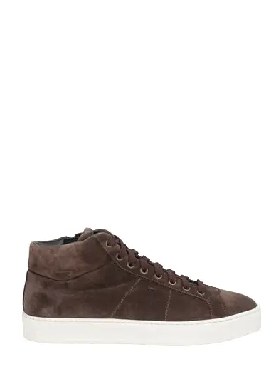 Santoni Leather High-top Sneakers - Brown