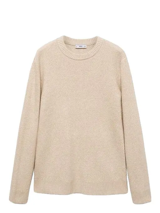 Mango Regular Fit Crewneck Sweater - Sand
