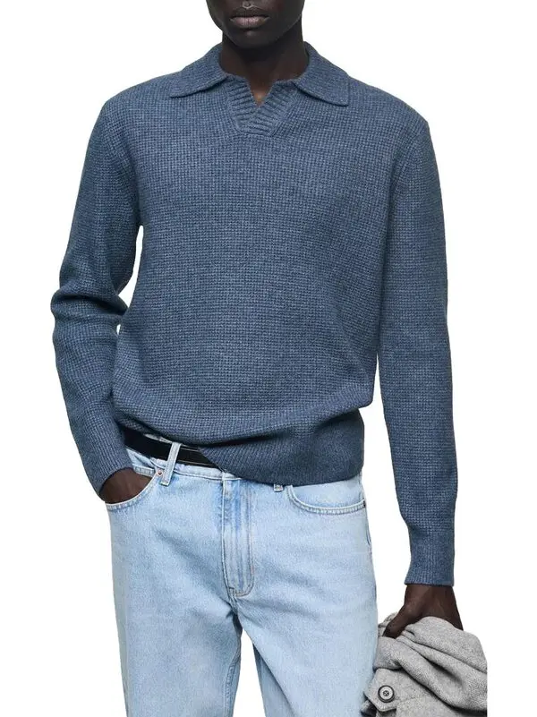 Mango Polo Sweater - China Blue