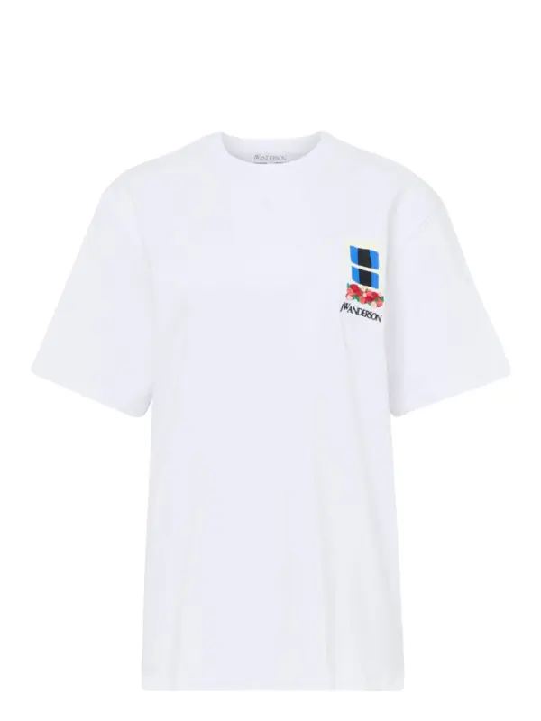 JW Anderson Window-embroidered T-shirt - White
