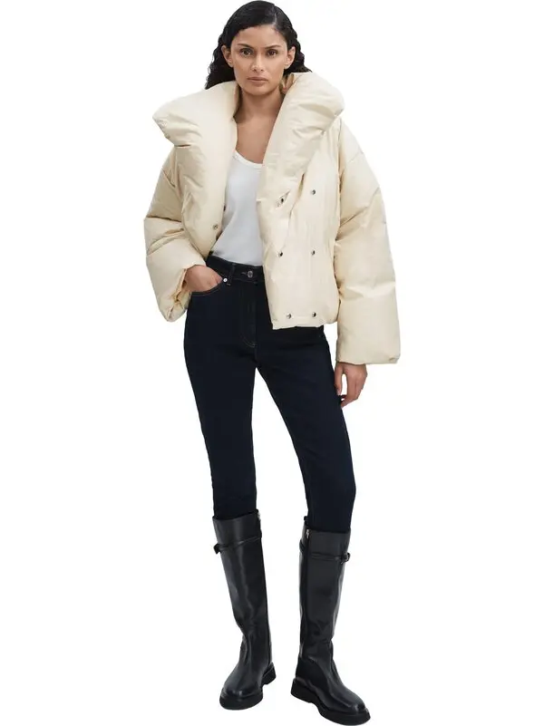 MEOTINE Molly Oversized Puffer Jacket - Cream
