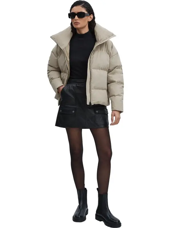 SCANDINAVIAN EDITION Block Puffer Jacket - Khaki Sand