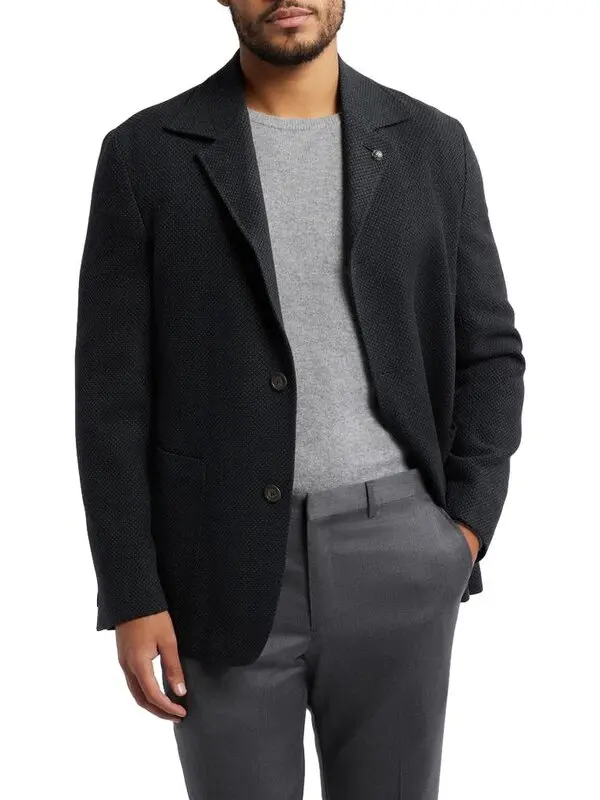 JACK VICTOR Knit Wool Jacket - Charcoal