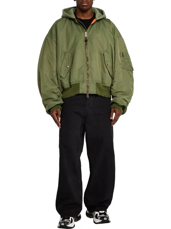 Balenciaga Hooded Bomber Jacket - 2840 Khaki