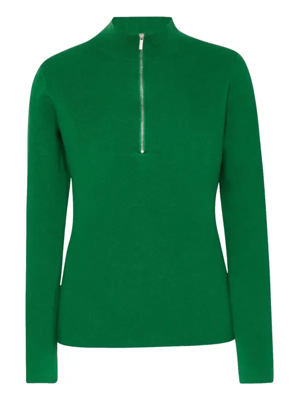 Rosetta Getty Ribbed Zip-up Sweater - Green