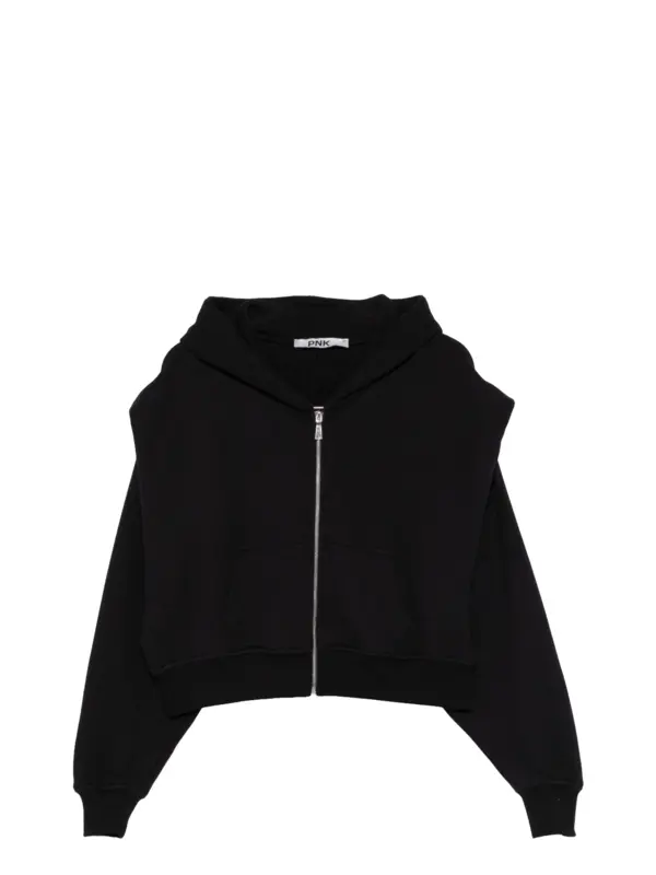 PNK Fold-detail Hoodie - Black