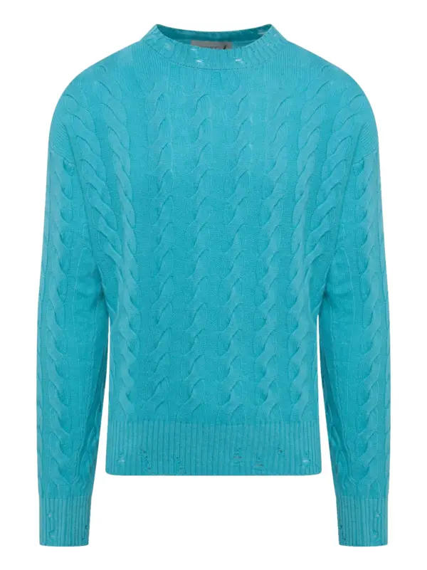 LANEUS Cable-knit Jumper - Blue