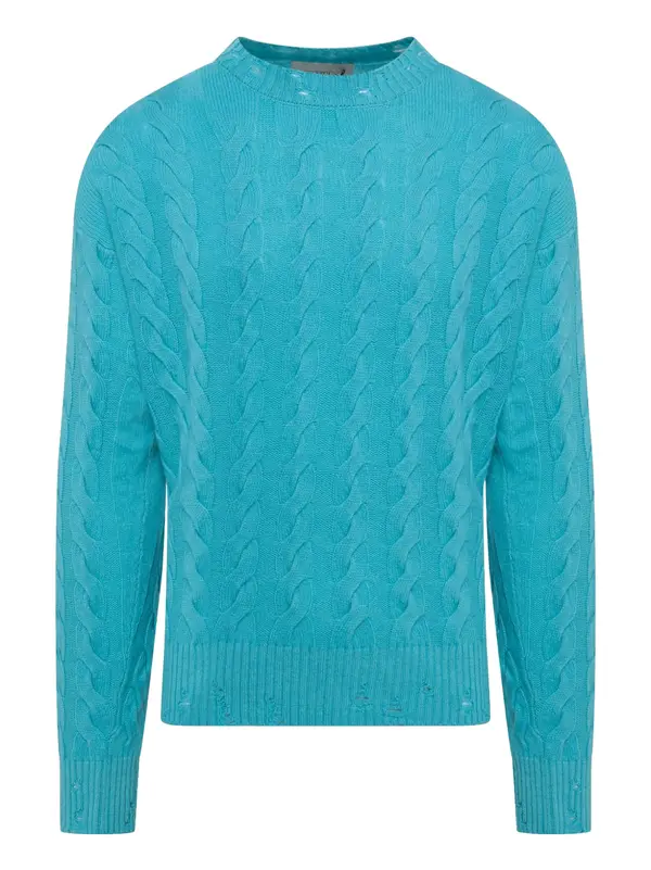 LANEUS Cable-knit Jumper - Blue