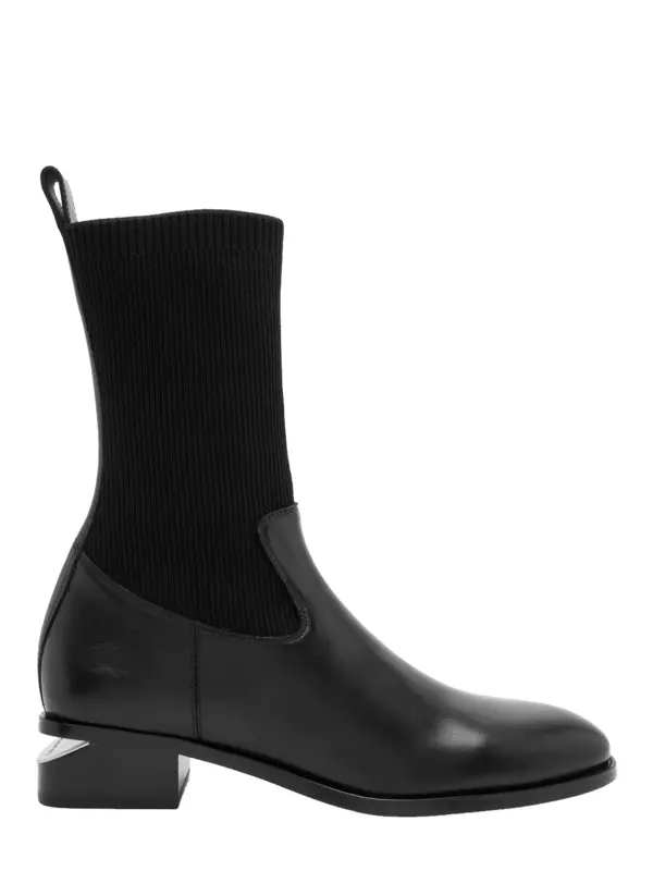 Alexander Wang Kane 40 Leather Sock Boots - Black