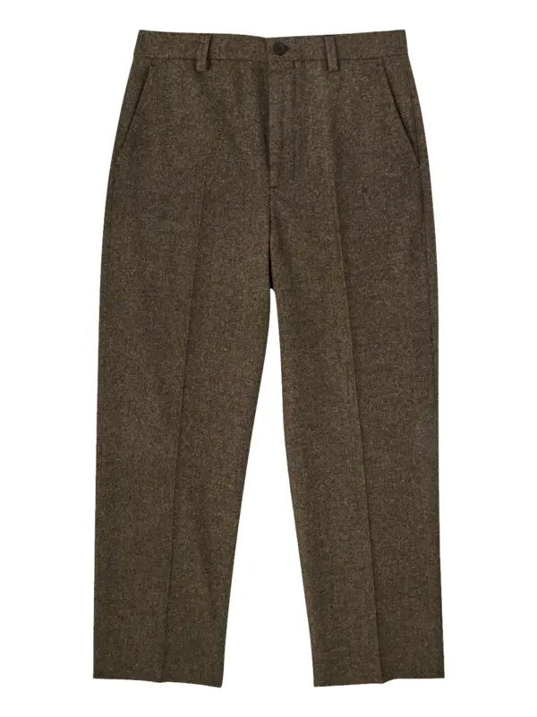 Nn07 Paw Straight-leg Wool-blend Trousers - Brown
