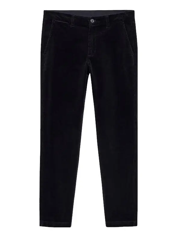 Mango Slim Fit Straight Leg Corduroy Trousers - Dark Navy