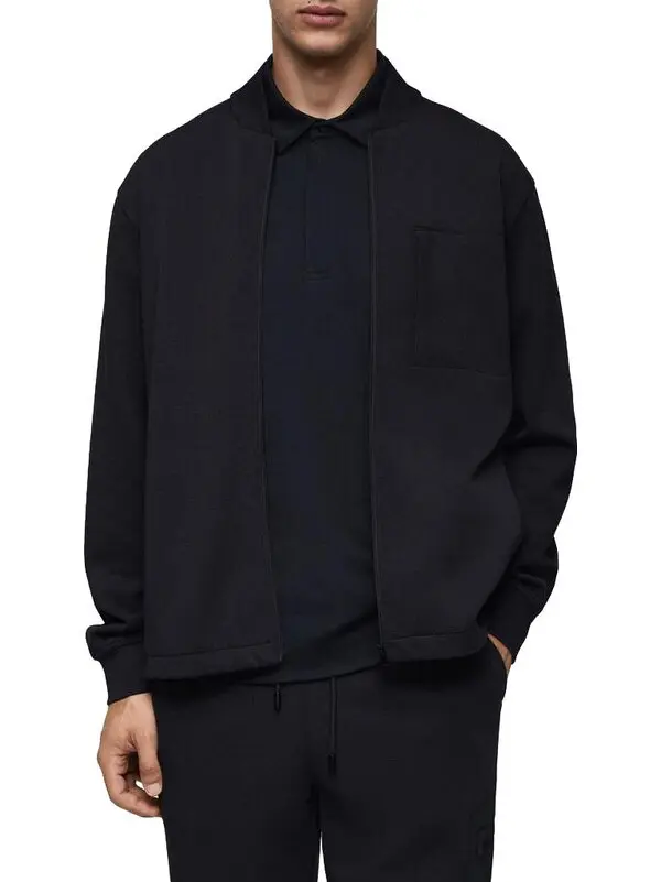 Mango Sweatshirt Bomber Jacket - Dark Navy