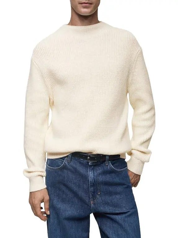 Mango Shaker Stitch Sweater - Off White