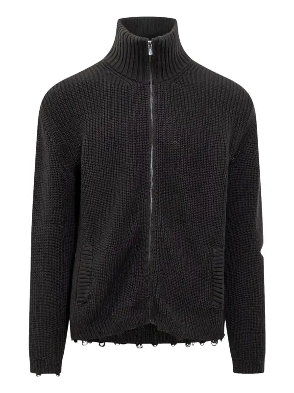 A PAPER KID Knitted Cardigan - Black