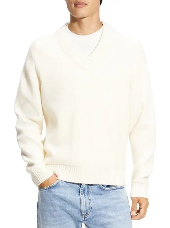 Theory Heavy Wool Blend Sweater - Winter White