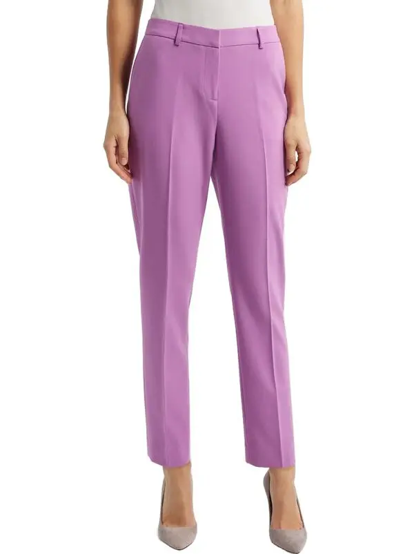 TAHARI ASL Pleated Stretch Trousers - Orchid
