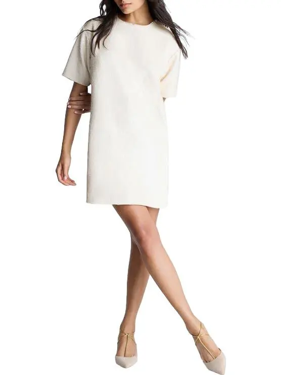 KENNETH COLE Sequined Shift Dress - Oyster
