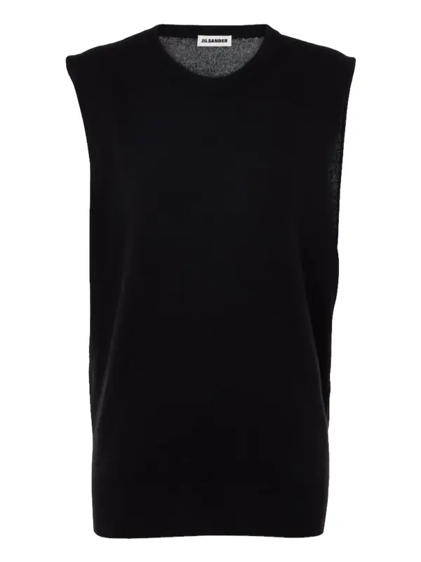JIL SANDER Cashmere Sweater Vest - Black