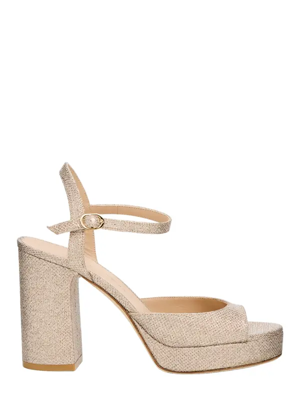 STUART WEITZMAN Dayna Shimmer Platform Sandals - Poudre