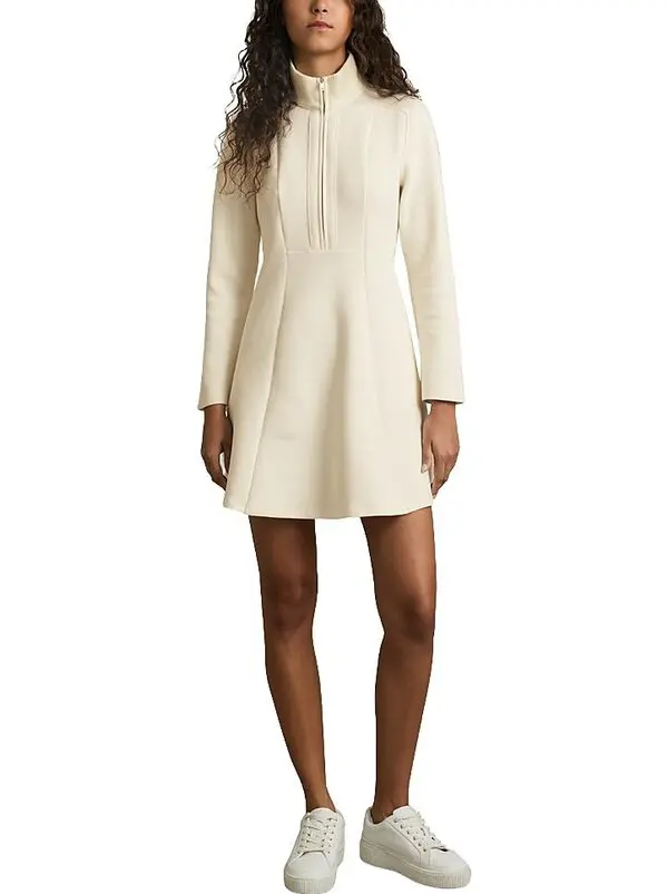 REISS Krista Jersey Mini Dress - Cream