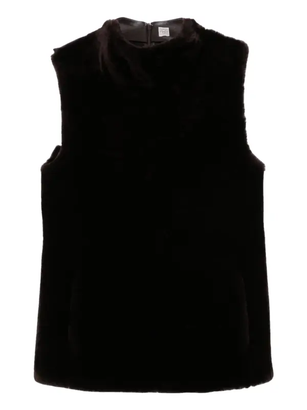 TOTÊME Shearling-panel Top - Brown