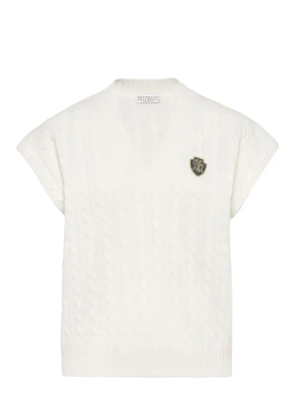 Brunello Cucinelli Logo-patch Vest - White
