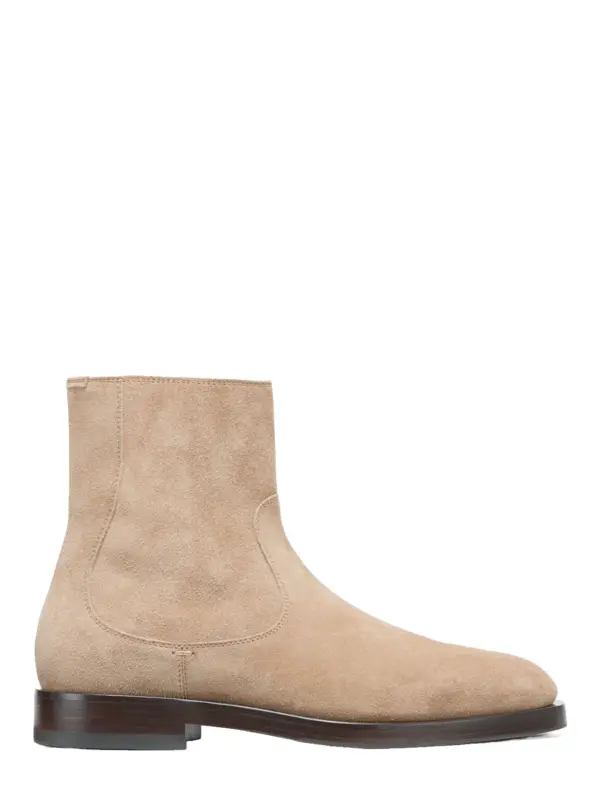Brunello Cucinelli Leather Ankle Boots - Neutrals