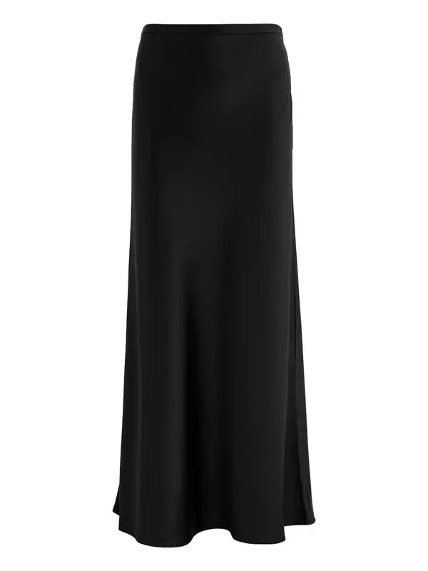 Almada Label Eni Satin Maxi Skirt - Black