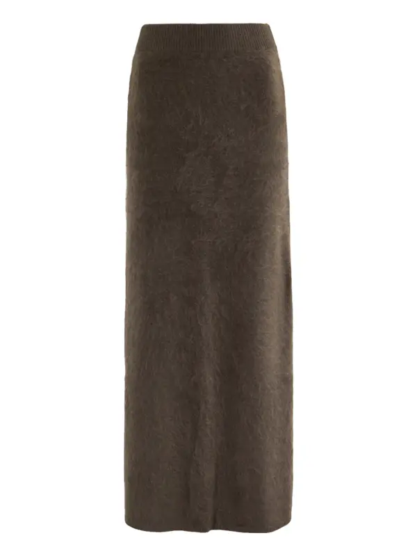 Almada Label Umi Cashmere Maxi Skirt - Chocolate