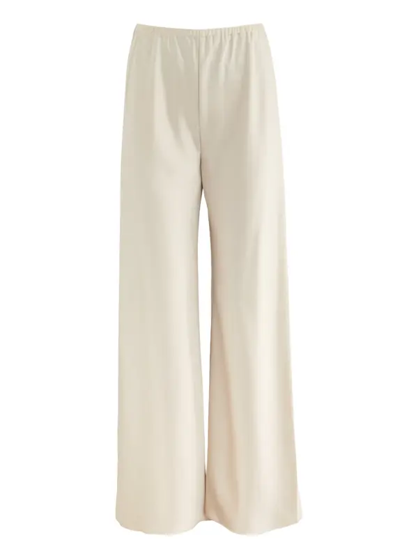 Almada Label Bias-cut Wide-leg Trousers - Cream
