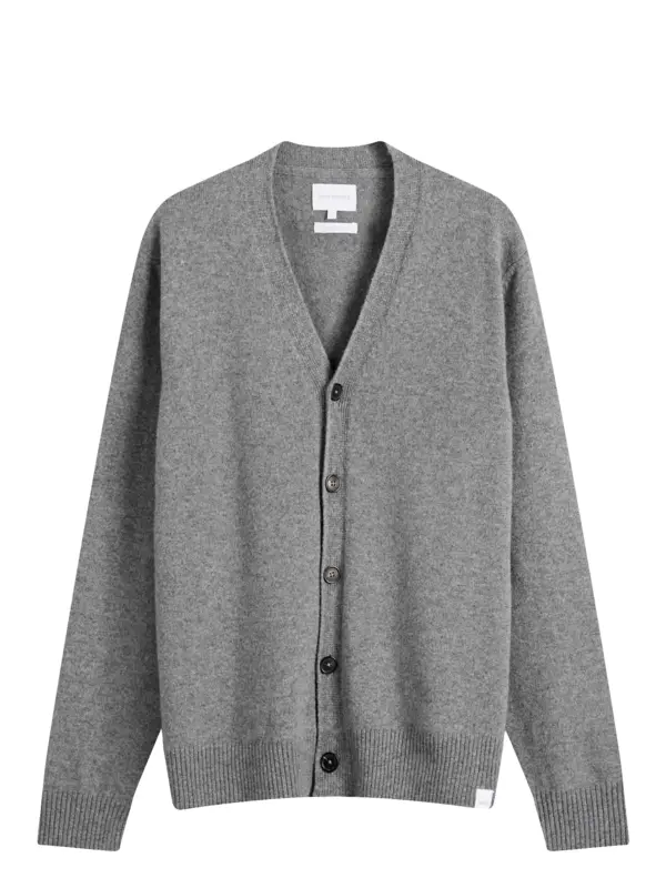 Norse Projects Standard Lambswool Knit Cardigan - Grey Melange