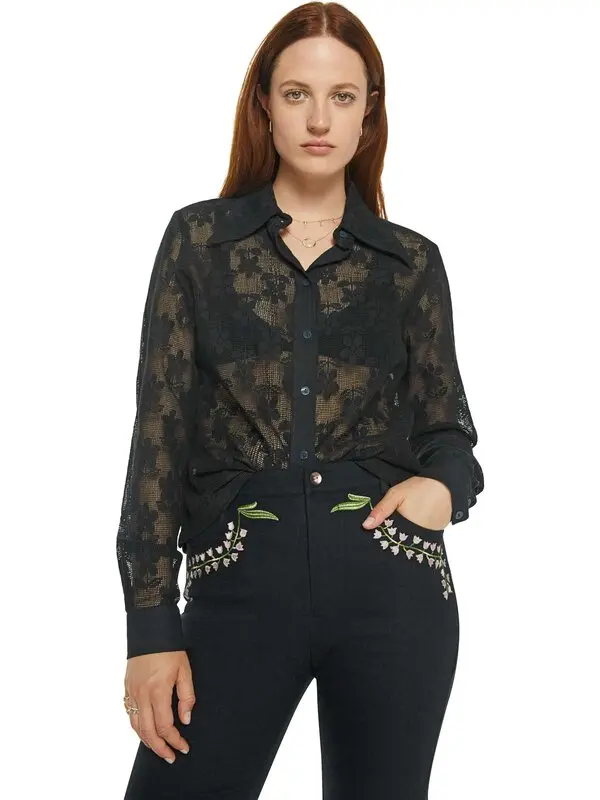 Alix Of Bohemia Dolly Blackjack Daisy Shirt - Black