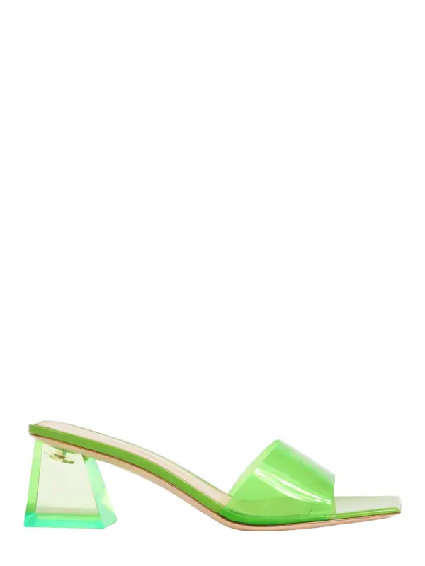 GIANVITO ROSSI Cosmic Glass Mules - Bright Green