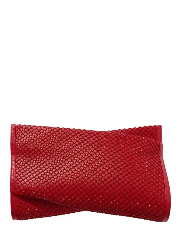 CHRISTIAN LOUBOUTIN Loubitwist Crystal-embellished Clutch - Red
