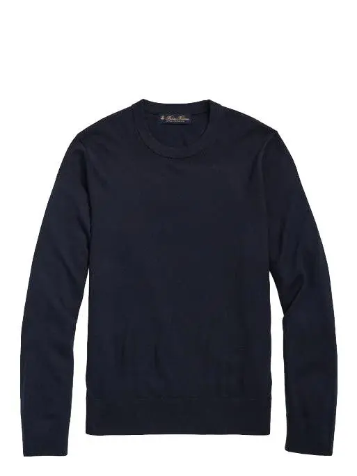 Brooks Brothers Merino Wool Crewneck Sweater - Navy