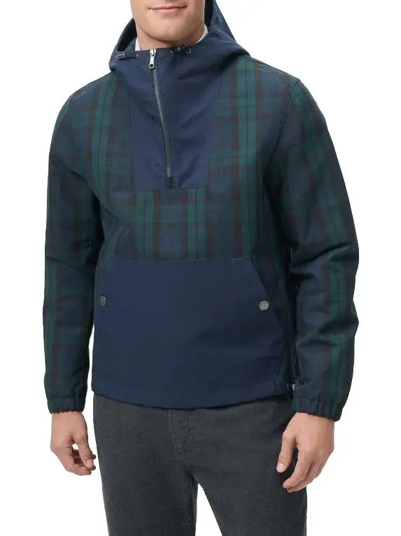 Brooks Brothers Water Repellent Plaid Windbreaker - Navy Multi